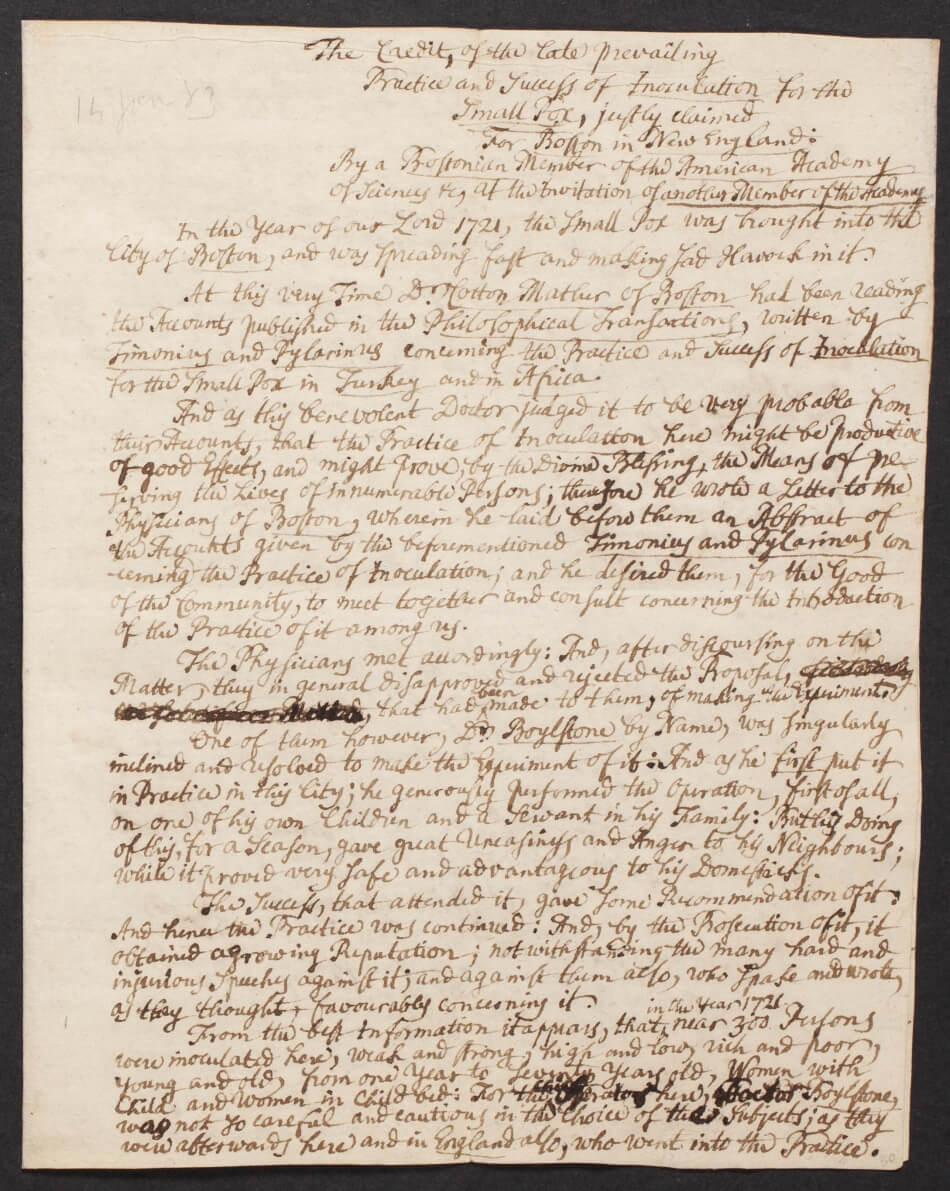 Inoculation of Smallpox | American Academy of Arts and Sciences