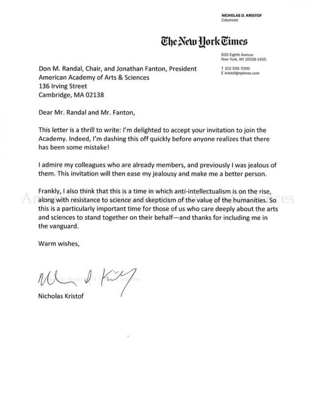 Selected Letters from Members | American Academy of Arts and Sciences